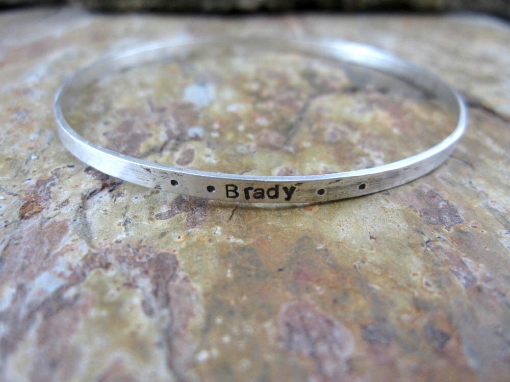 Personalized Bangle Bracelet - Etsy
