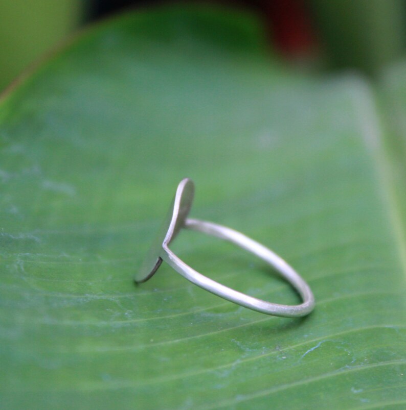 Initial Disc Ring Personalized Letter Circle Ring Bridesmaid - Etsy