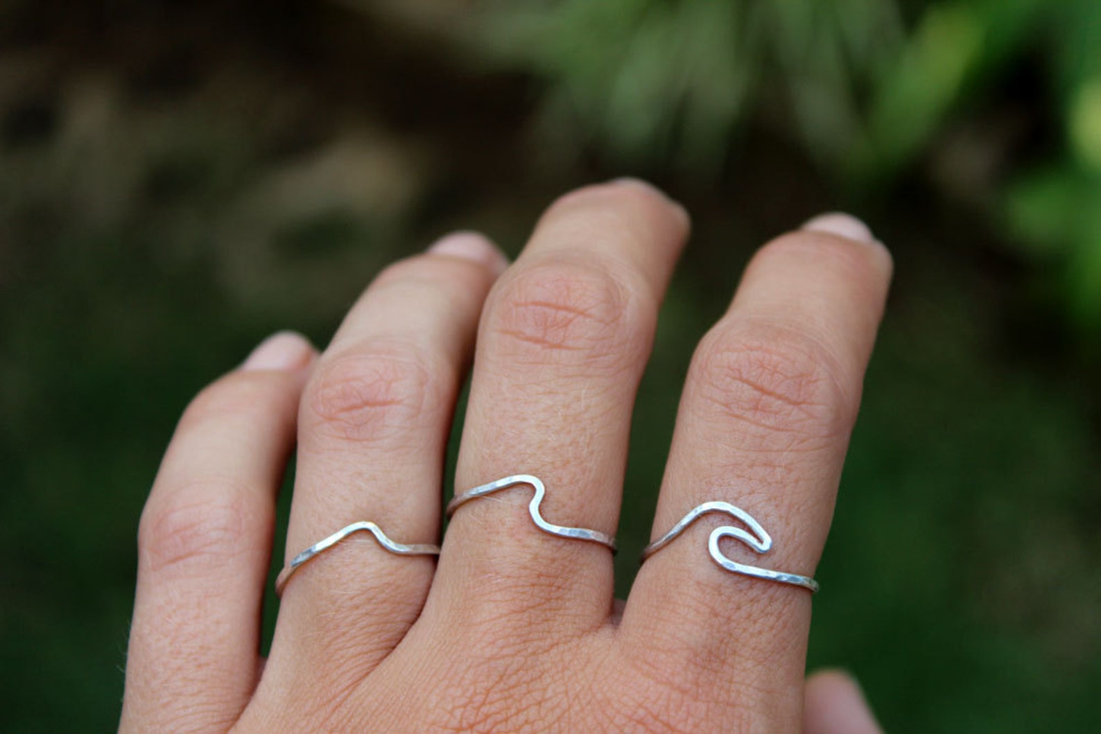 Rolling Waves Stacking Rings Wave Ring Beach Jewelry Surfer Ring Surf ...