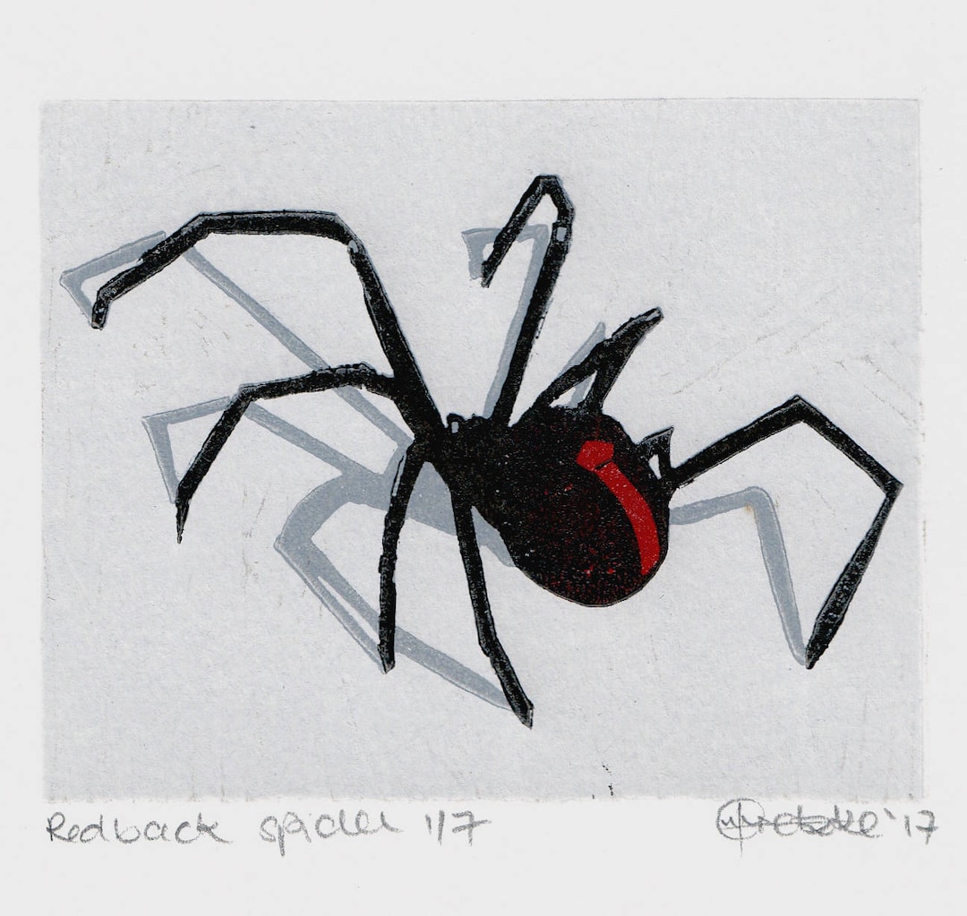 Redback Spider Lino Print Limited Edition Lino Cut Hand Cut - Etsy