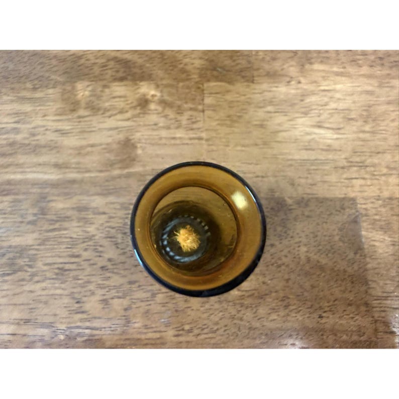 Vintage Amber Glass Mini Oil Lamp Burner Wick Old Lantern Decor MCM ...