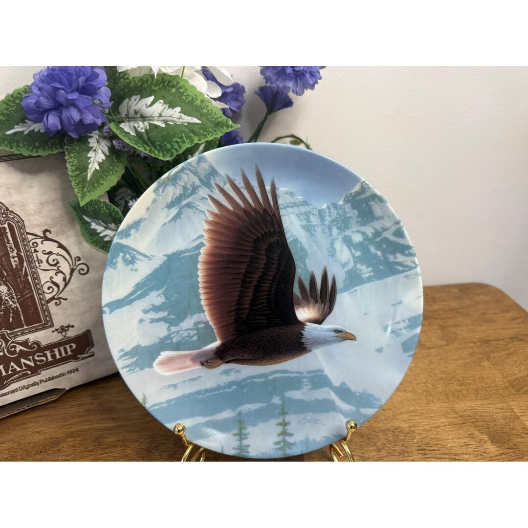 Vintage Knowles Bald Eagle Collector Plate Box COA Daniel Smith 1988 ...
