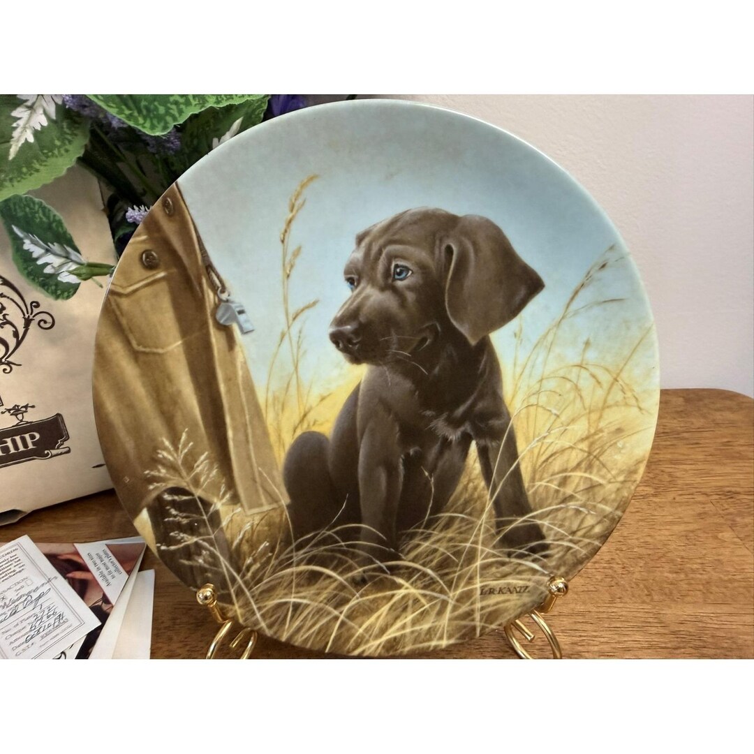 Vintage Knowles Field Puppies Plate Weimaraner Box & COA Lynn Kaatz ...