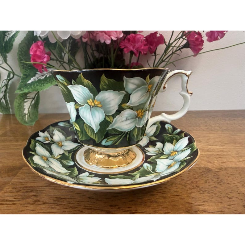 Vintage Royal Albert Trillium Teacup and Saucer Set Provincial Flowers ...