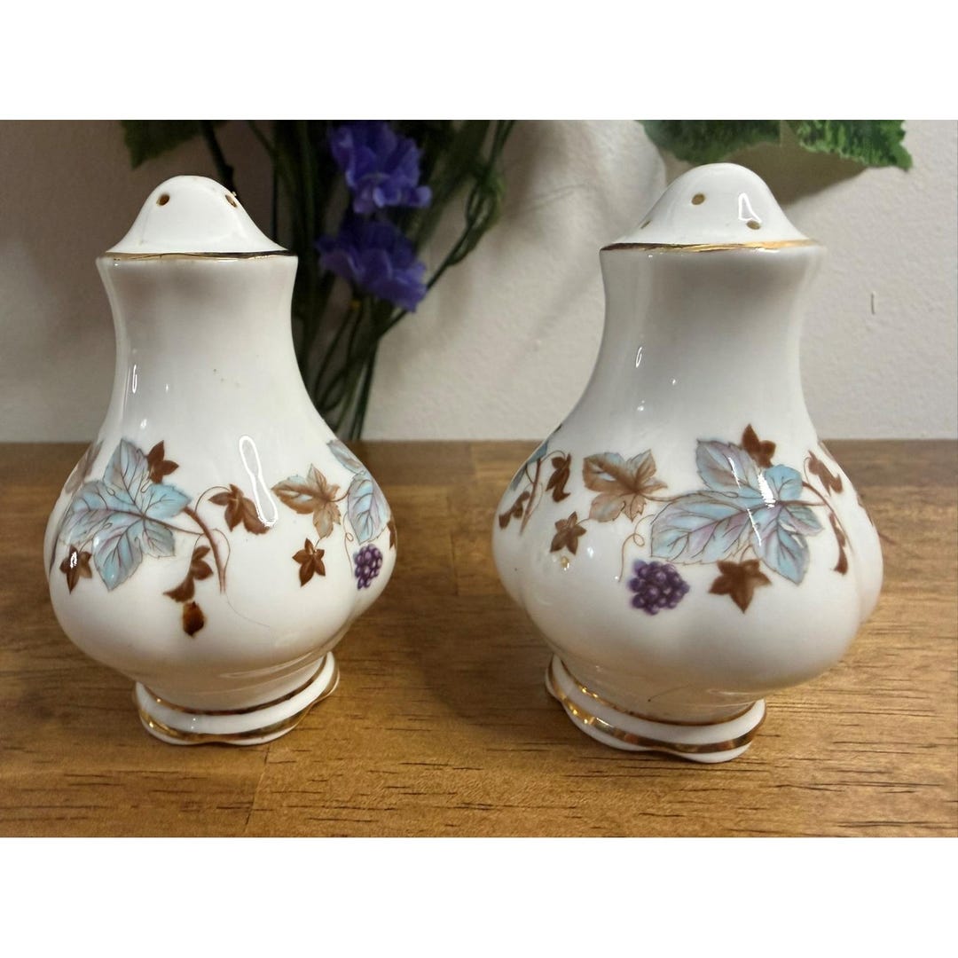 Vintage Royal Albert Lorraine Salt and Pepper Shakers Bone China ...