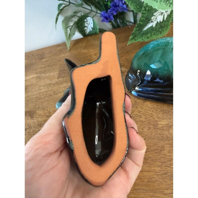 Vintage Blue Mountain Pottery Deer Mom Fawn Pair Green Drip Glaze ...