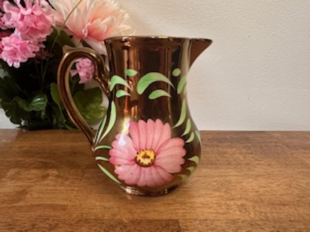 Vintage Wade Copper Luster Ceramic Pitcher Gold Lustre Jug England ...