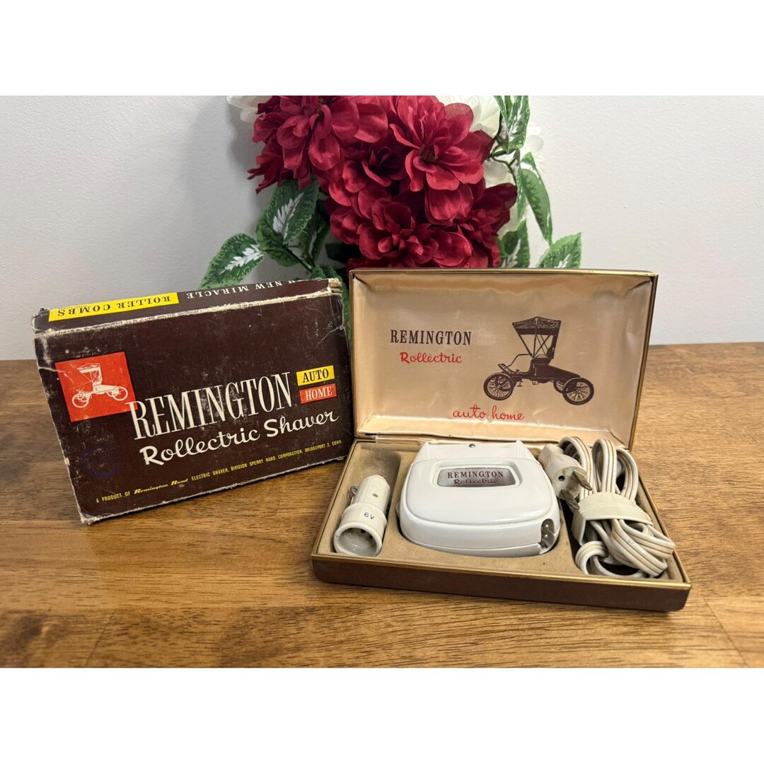 Vintage Remington Rollectric Auto Home Shaver Roller Combs Set Holiday ...