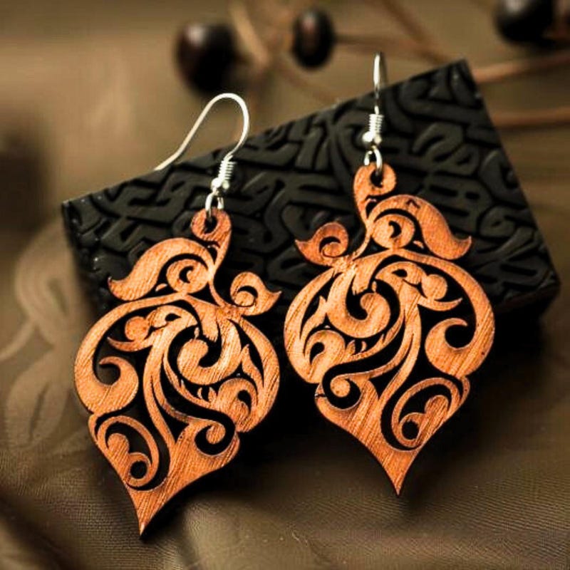 Laser Swirl Earrings - Etsy UK