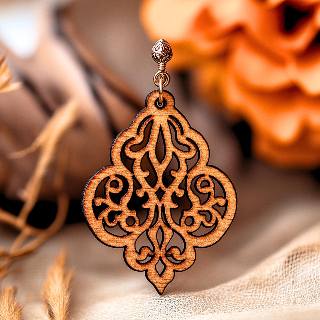 Gothic Earring SVG Files: Laser Cut Floral Patterns (digital Download ...