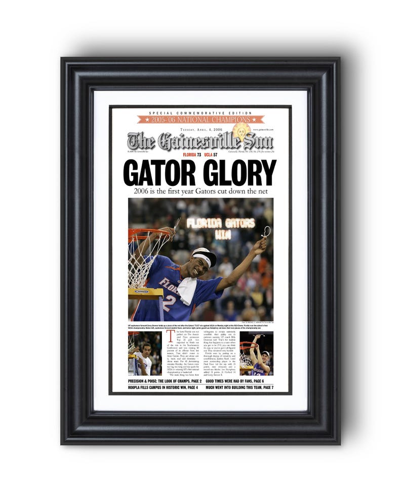 2006 Florida Basketball “GATOR GLORY” National Champions Framed ...