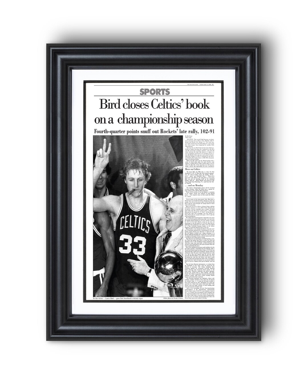 1981 Boston Celtics Champions “bird Closes Book on Championship Season ...