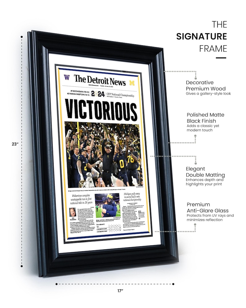 2024 Michigan Football National Champions “VICTORIOUS” Framed Front ...