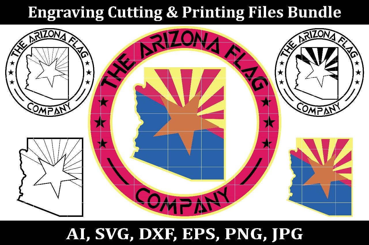 Arizona Flag Company Svg Vector Bundle, Arizona Flag Seal Svg, State of ...