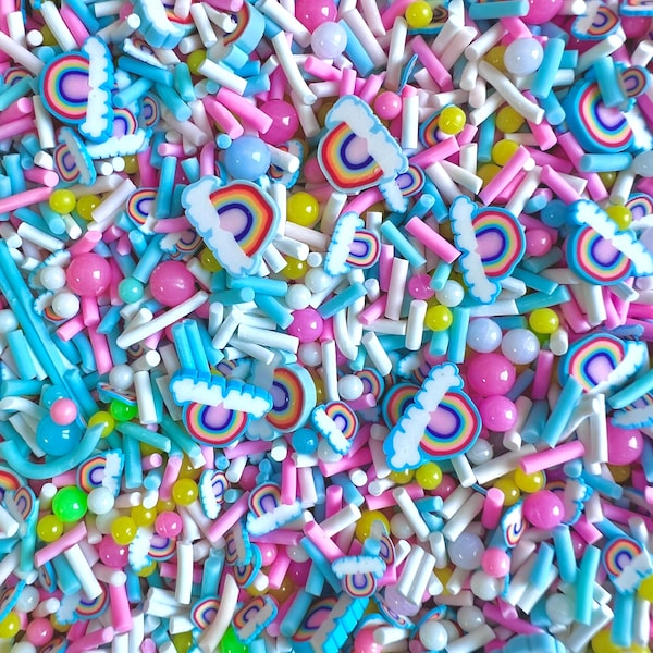 Rainbow Fimo Glitter - Etsy UK
