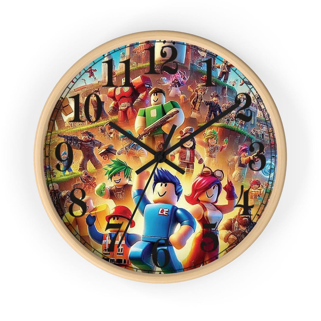 Roblox Style Wall Clock - Perfect for Kids Room Decor, Unique Gamer ...
