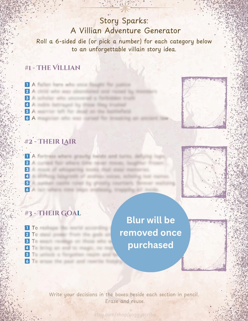 Wicked Villian Story Arc Generator | Printable Story Prompts for ...