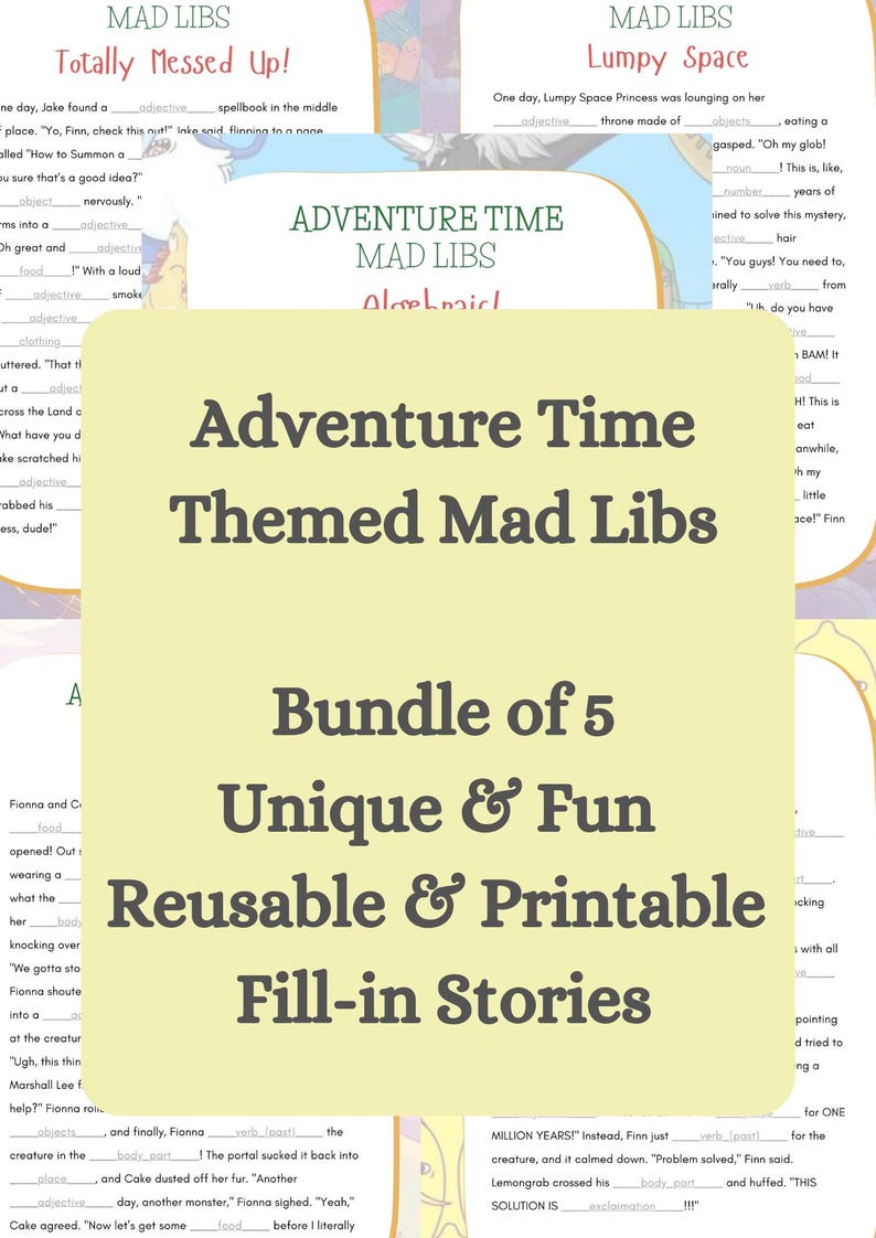 Adventure Time Mad Libs Printable | Funny Fill-in-the-blank Game ...
