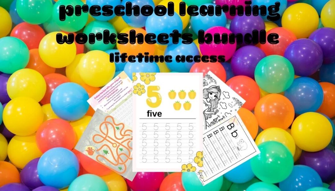Printable Preschool Learning Worksheets Bundle, Lifetime Access - Etsy