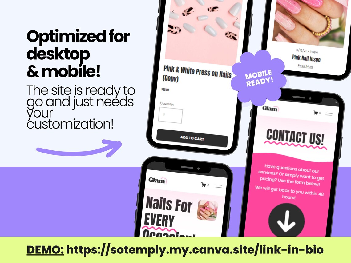 Nail Salon Website Template | Customizable Squarespace Design for ...