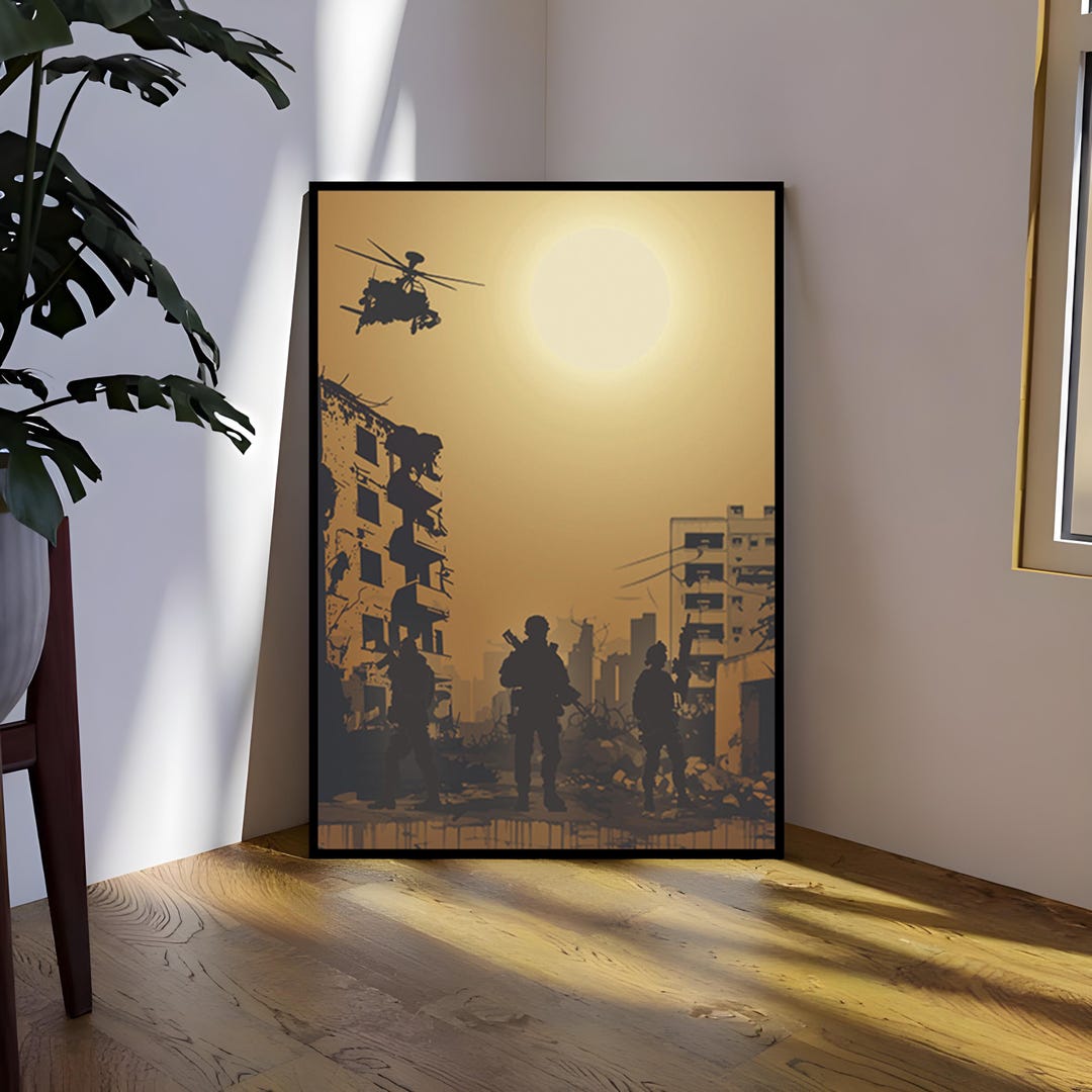 Military Warfare Poster Tactical Shooter Wall Art Special Forces Print ...