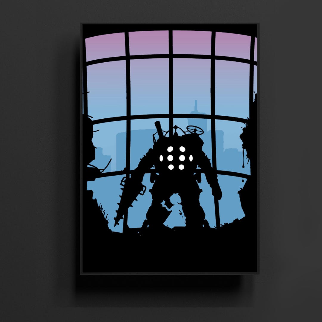 Minimalist Video Game Poster Dystopian Underwater City Wall Art ...