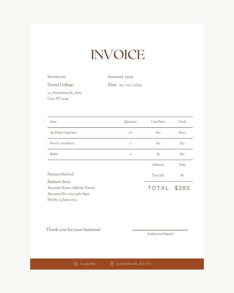 Premium Invoice Template for Businesses | X5 Editable Invoice Template ...