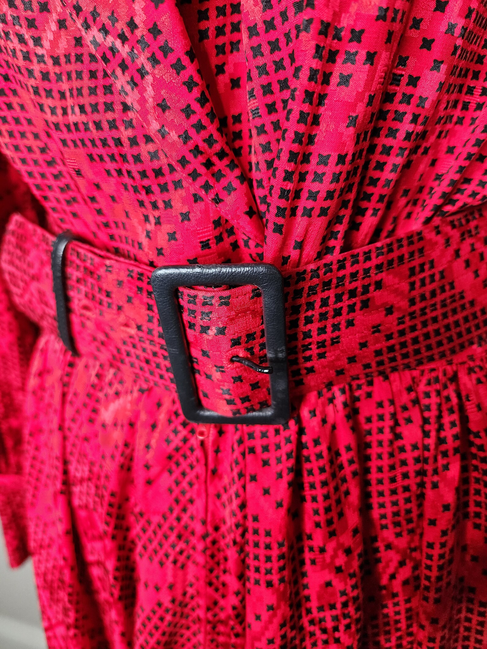 1980s Adele Simpson Red and Black Printed Silk Vintage Dress - Etsy