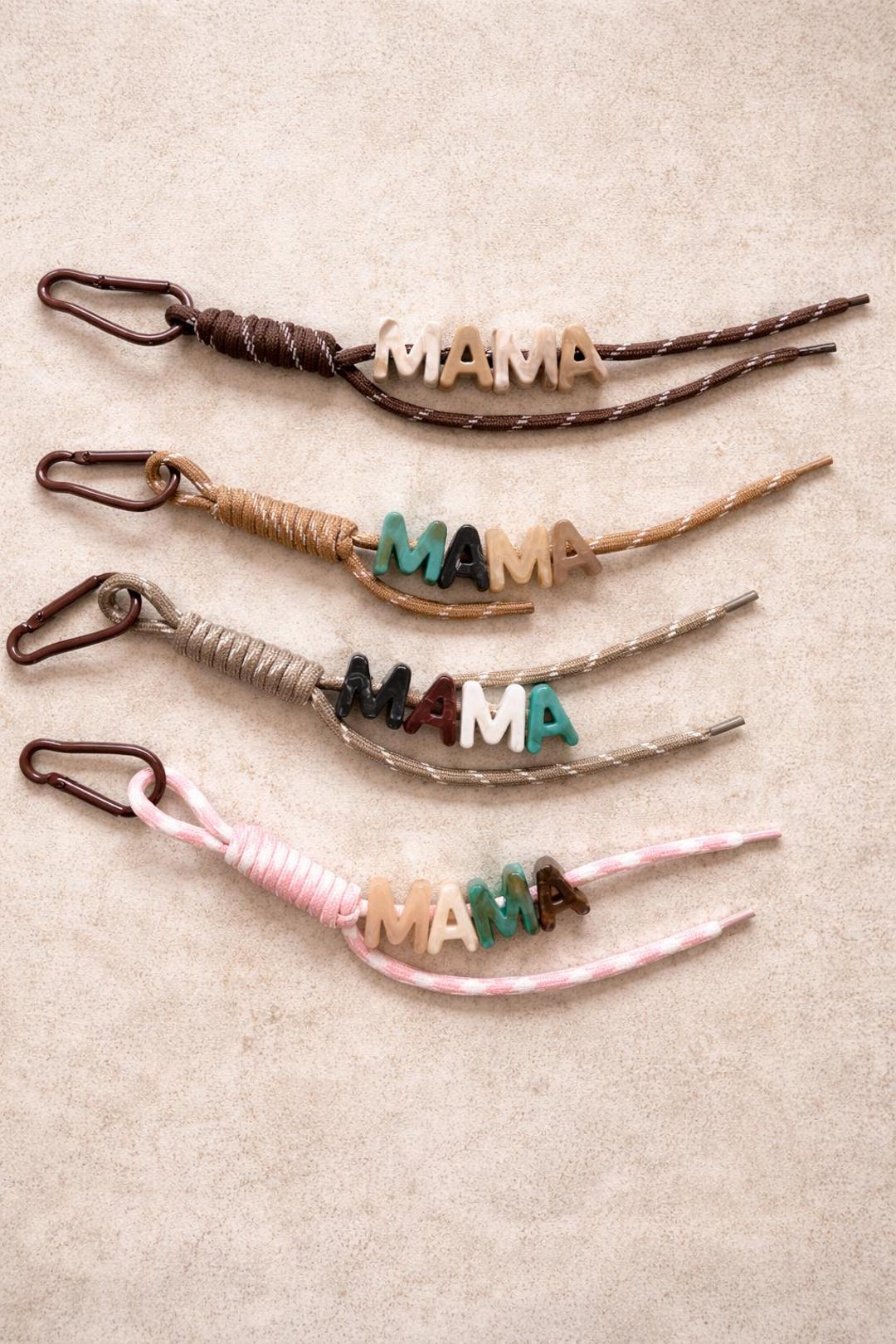 Personalized Name Keychain, Chunky Shoelace Cord, Colorful Letter Beads ...