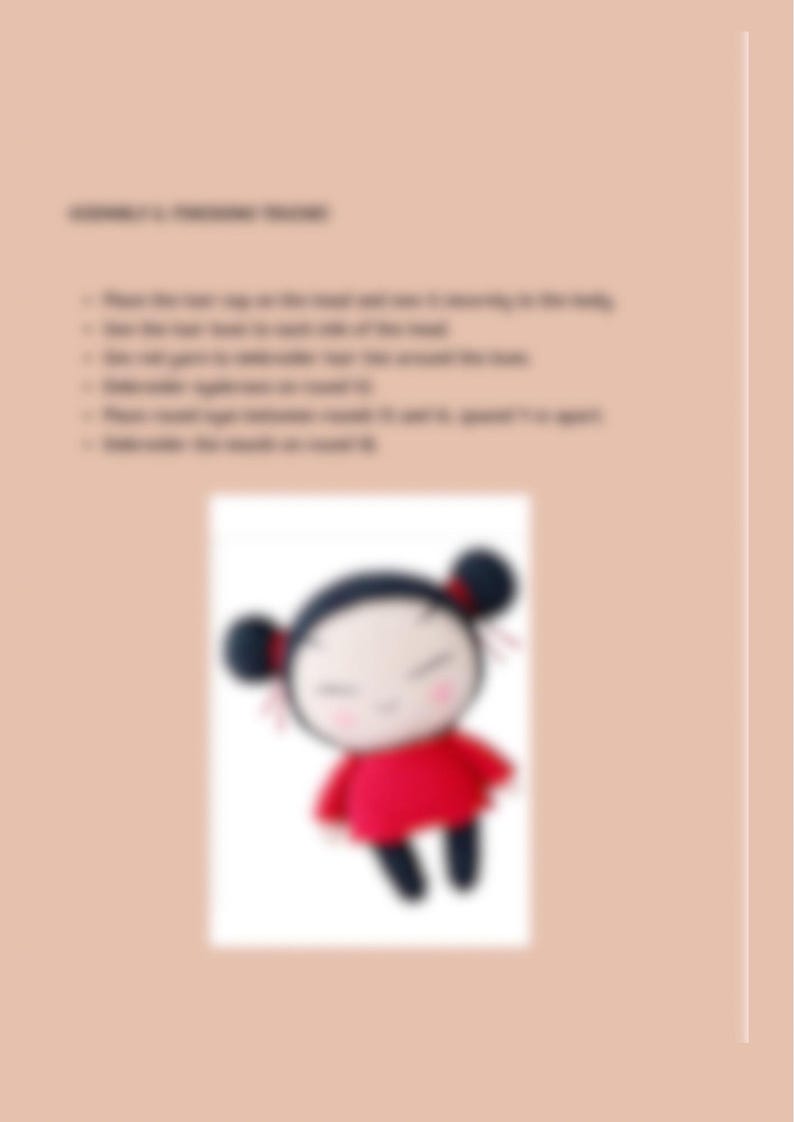 Pucca Crochet Pattern, Chibi Doll With Buns ,cute Japanese Cartoon ...