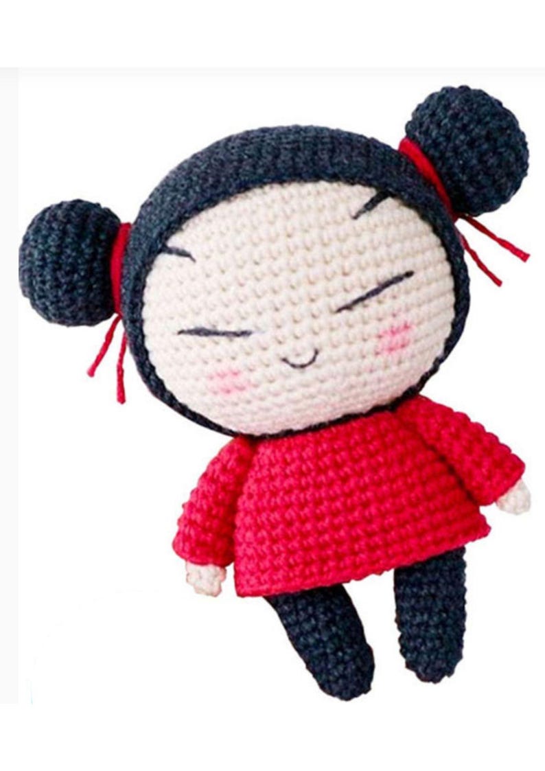 Pucca Crochet Pattern, Chibi Doll With Buns ,cute Japanese Cartoon ...