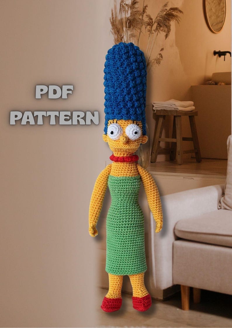 The Simpsons Crochet Patterns, Three Patterns Bundle, Lisa, Marge and ...