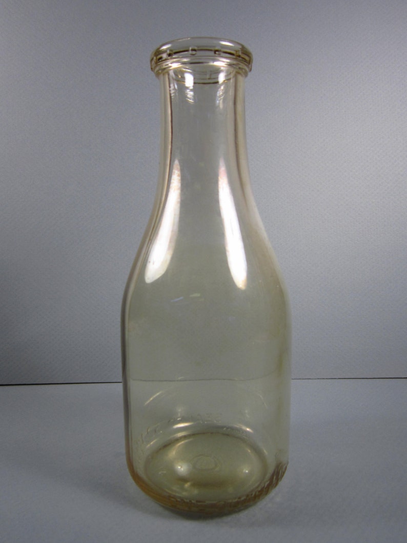 Vintage Glass Quart Milk Bottle Etsy