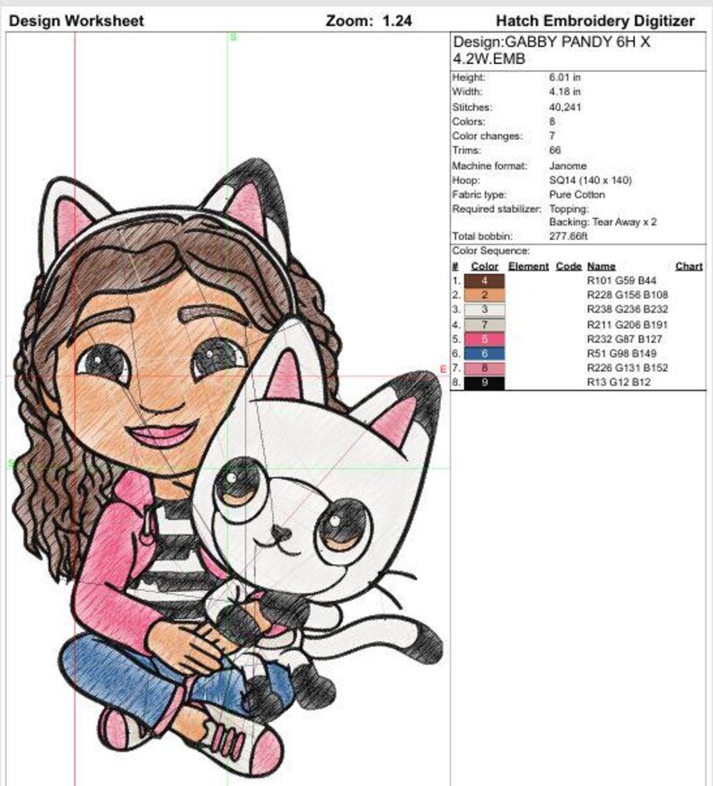 Gabby and Pandy Paws Embroidery Design, Instant Download, 3 Sizes ...