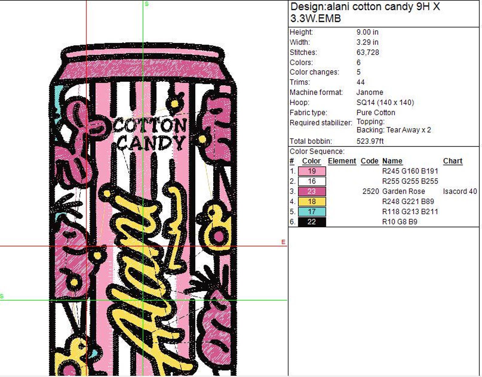 Coquette Energy Drink Alani Design, Cotton Candy, Embroidery Design ...