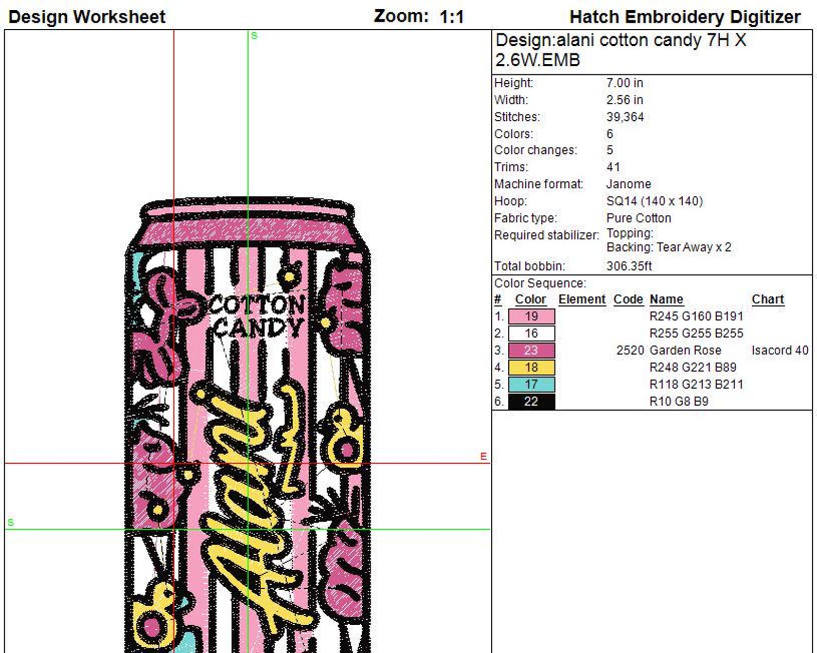 Coquette Energy Drink Alani Design, Cotton Candy, Embroidery Design ...