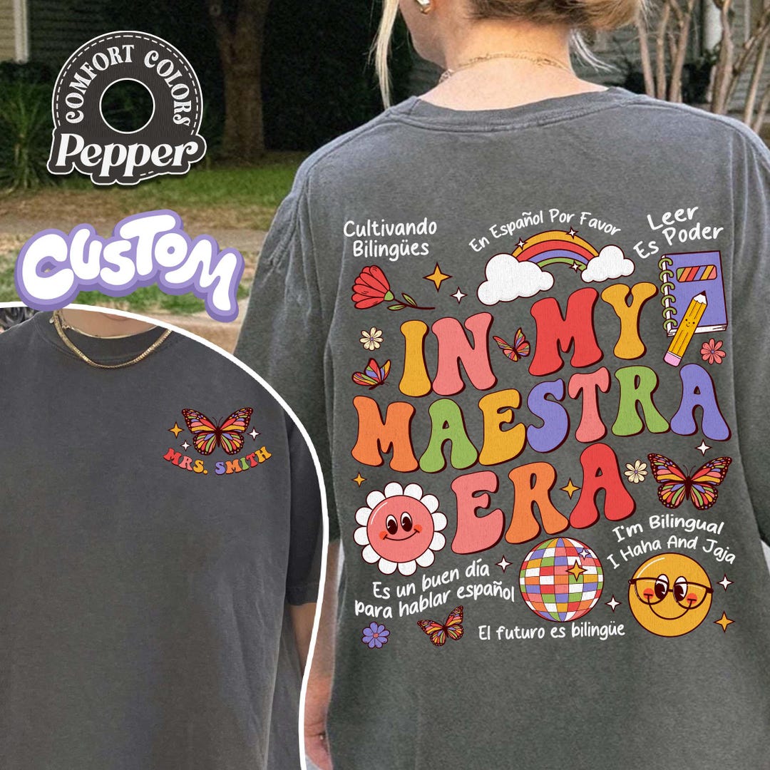Personalized in My Maestra Teacher Era Comfort Colors Shirt, Spanish ...