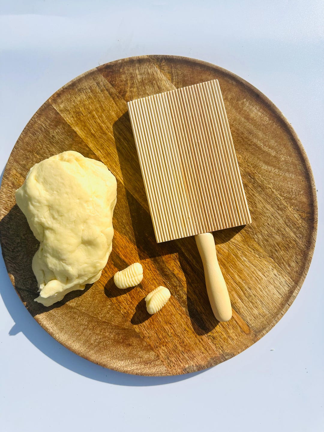 Handmade Wooden Gnocchi Board – Pasta Dough Roller – Ridged Paddle for ...