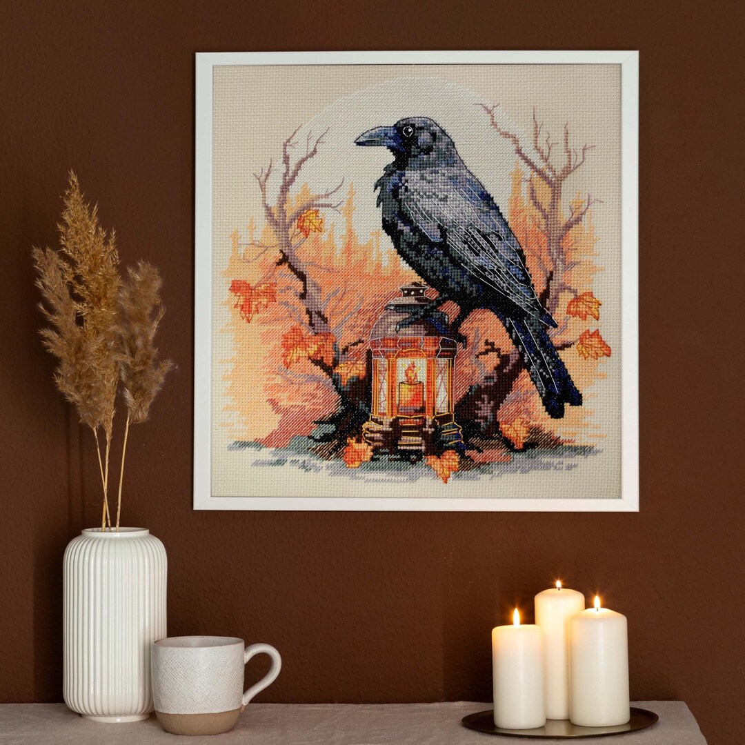 Cross Stitch Kit “the Night Watch” – DIY Raven & Gothic Scene, Counted ...