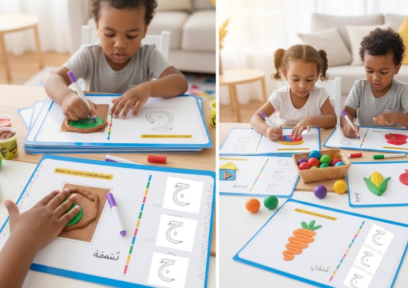 Printable Arabic Alphabet Playdough Mats| Islamic Learning Activity - Etsy