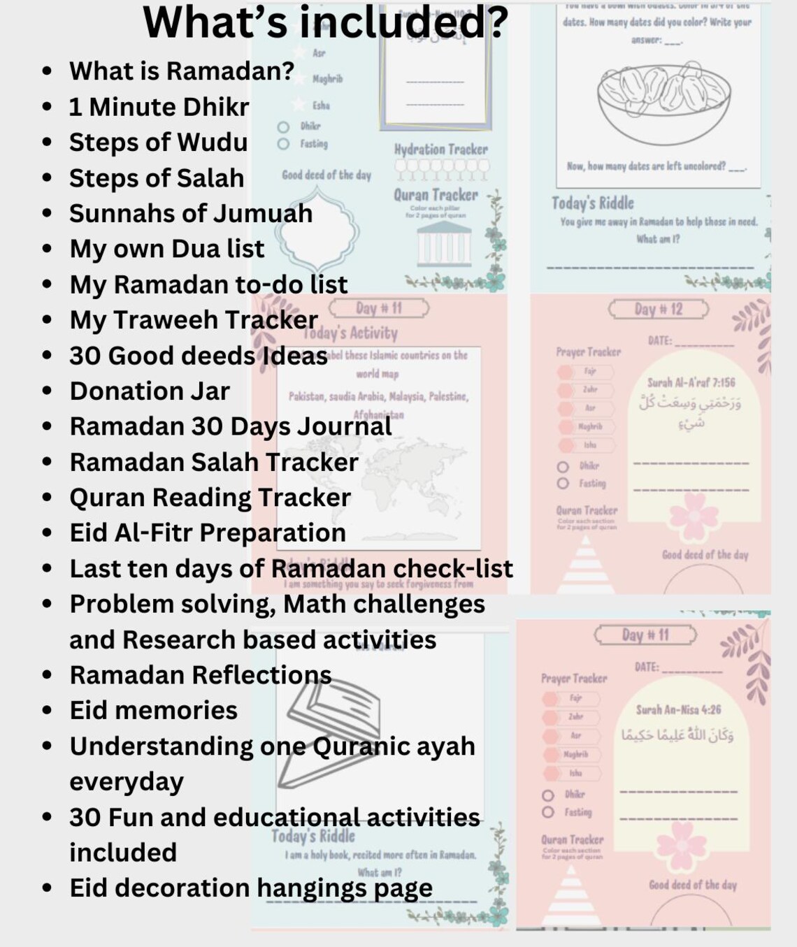 Ramadan Printable Planner for Kids Ramadan Journal for Kids Ramadan ...