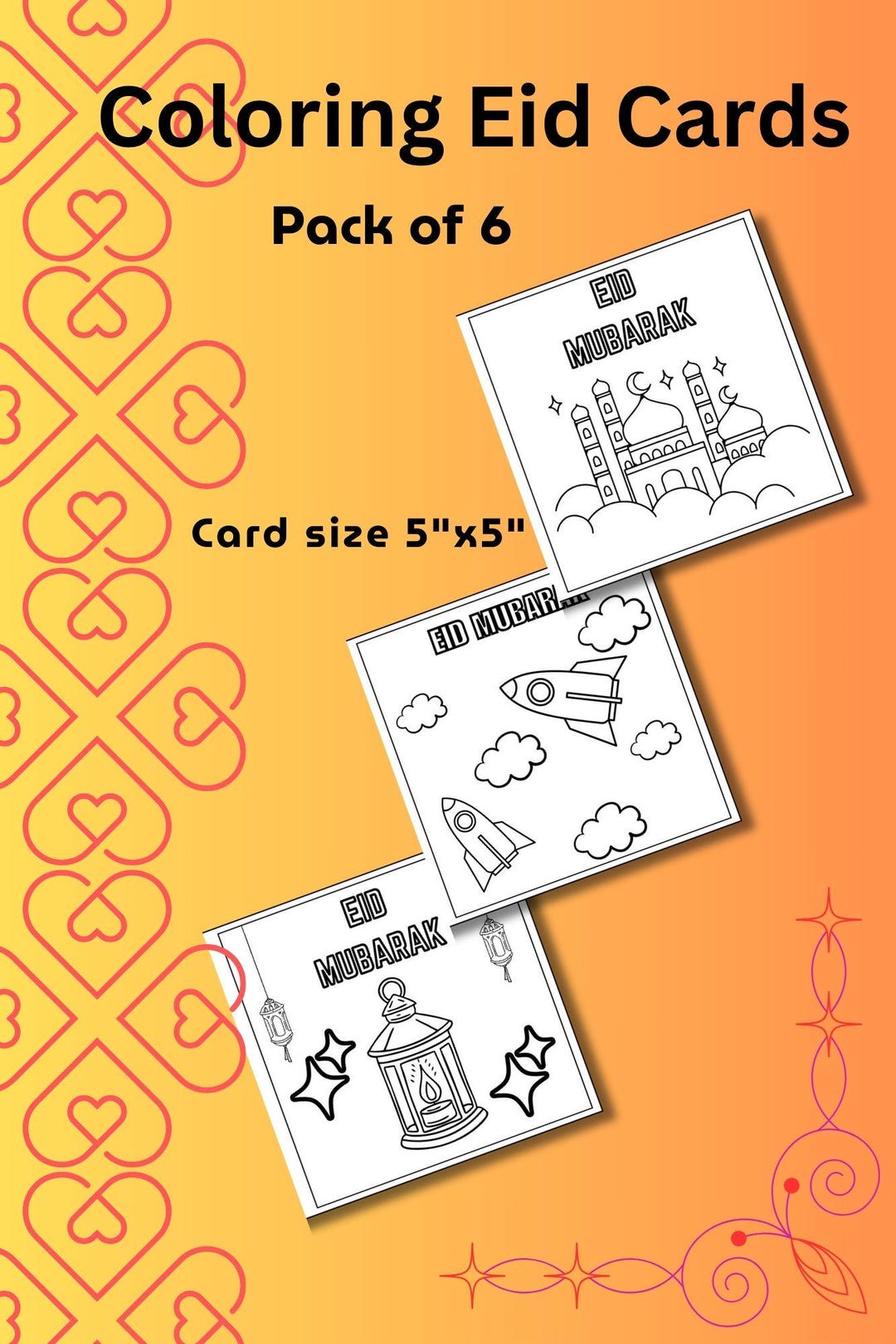 Eid Coloring Cards DIY Eid Cards Eid Colouring Card Printable Eid ...