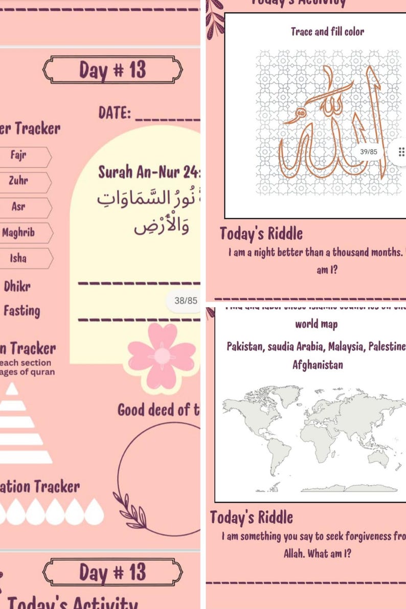Ramadan Printable Planner for Kids Ramadan Journal for Kids Ramadan Activity Book for Children ...