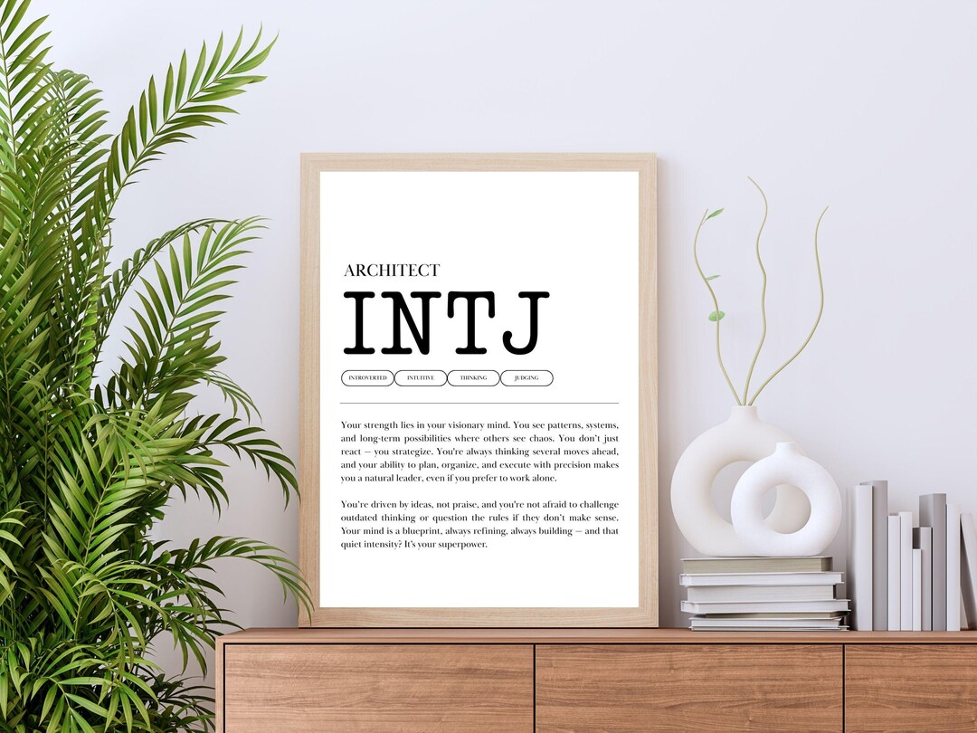 INTJ Black and White Wall Art, Myers Briggs Personality Type, MBTI ...