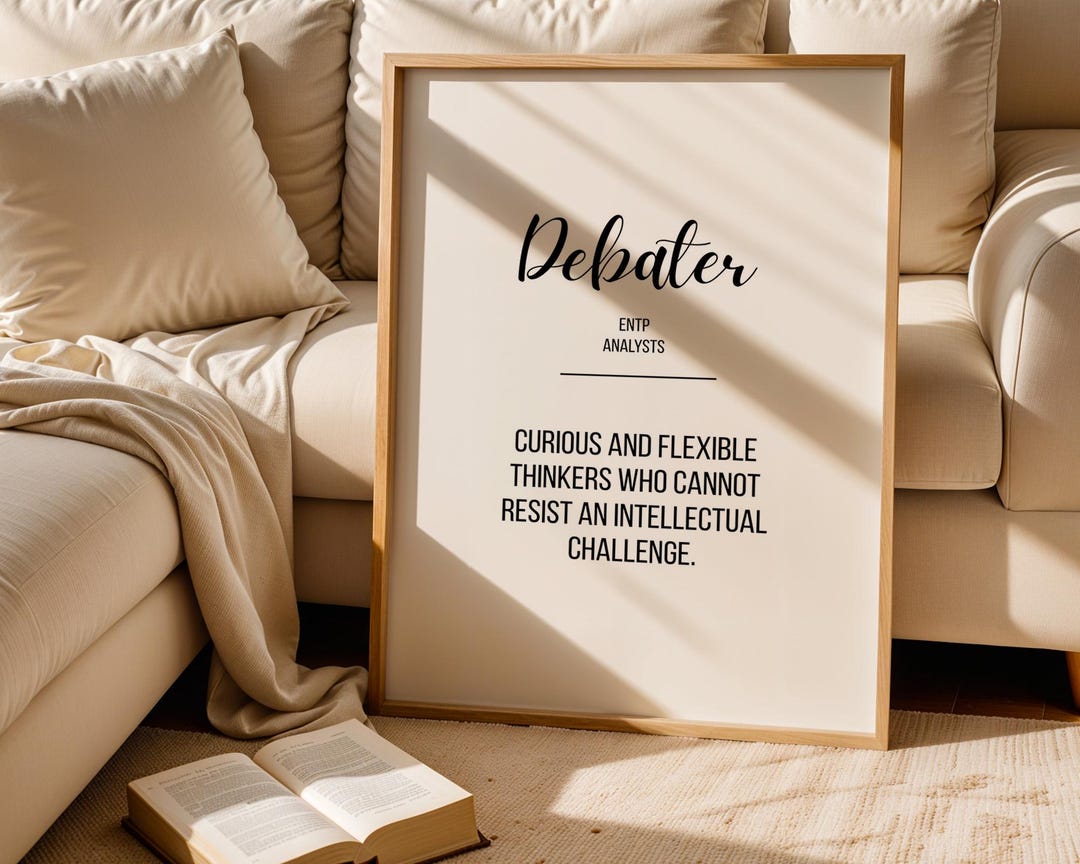 Debater Personality Poster, ENTP Gift, Myers Briggs Art, MBTI ...