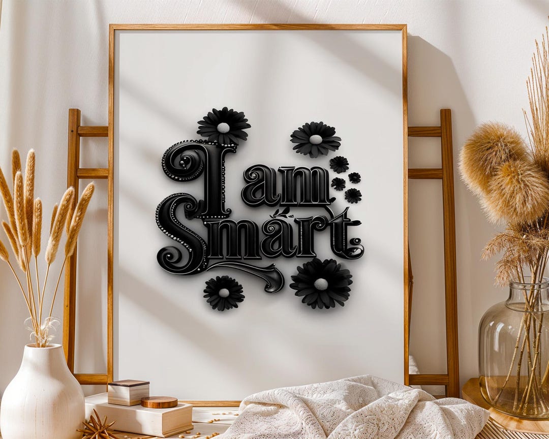 I Am Smart Affirmation Poster, Daily Affirmation Printable, Positive ...