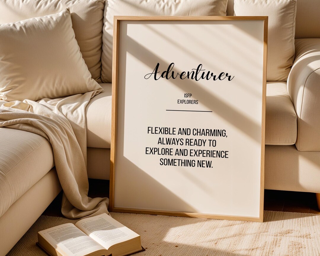 Adventurer Personality Type Poster, ISFP MBTI Decor, Adventurer ...