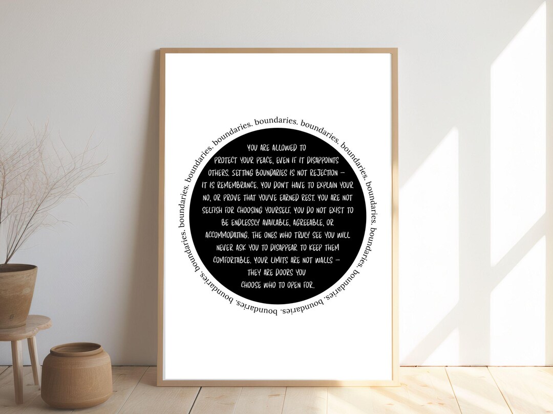 Boundaries Affirmation Poster, Boundaries Quote Art, Setting Boundaries ...