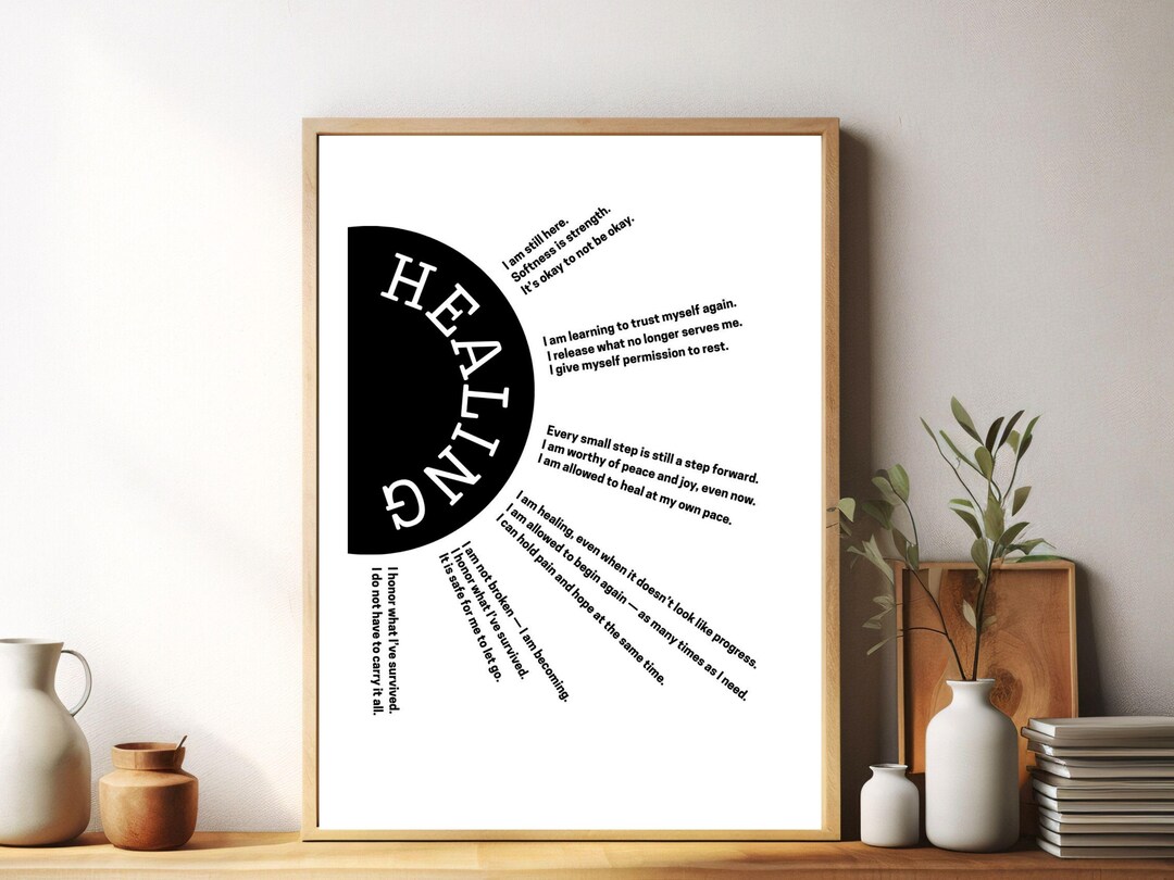 Affirmations Art for Healing, I Survived Word Art, Mental Health Poster ...