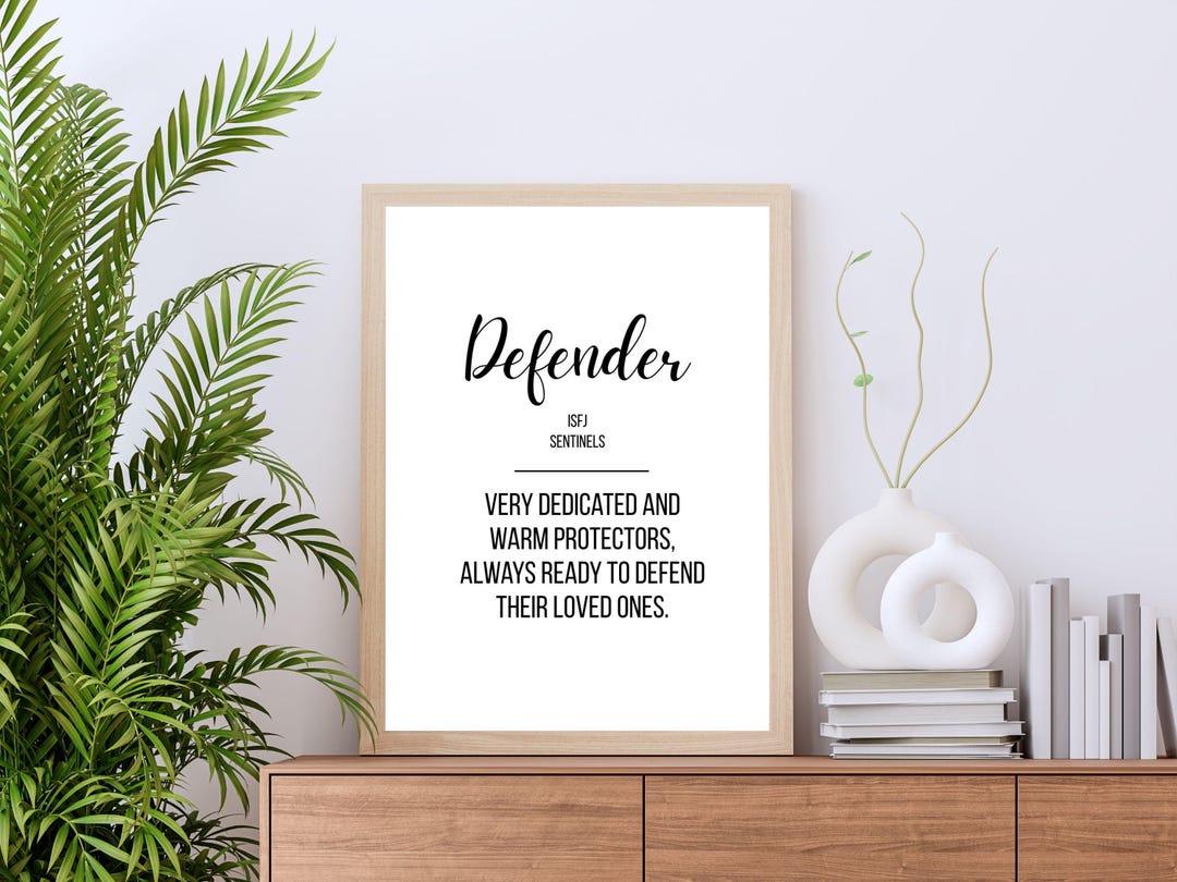 Defender ISFJ Wall Art, Myers Briggs Personality Decor, MBTI Psychology ...